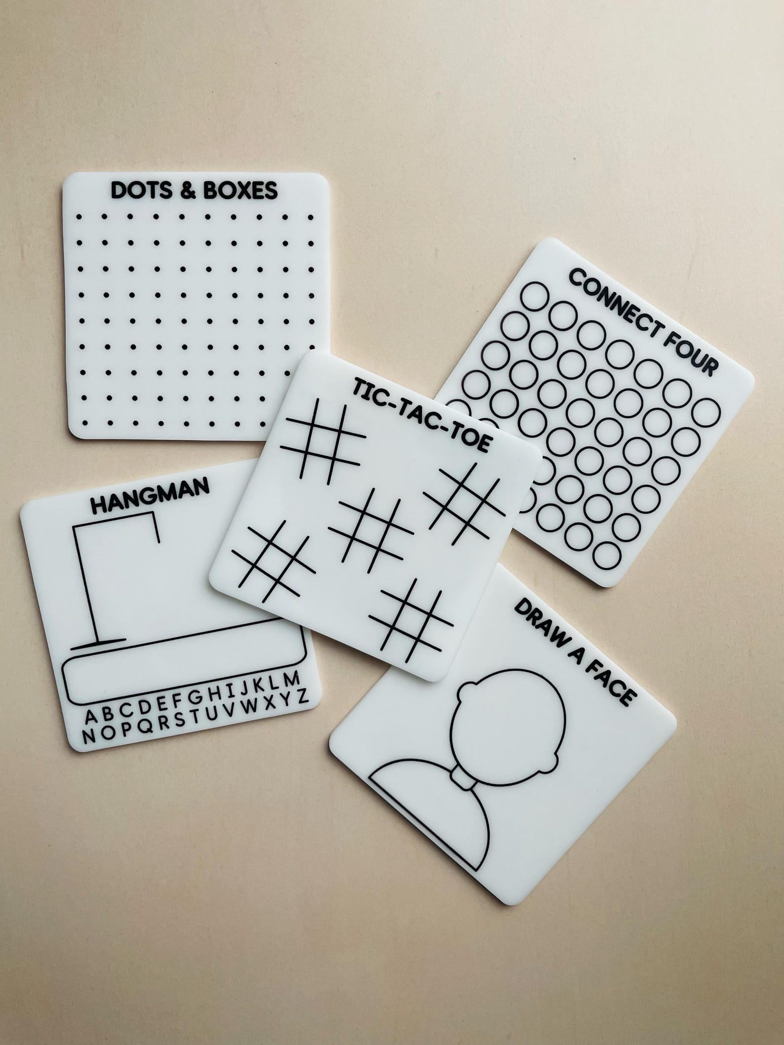 Bundle Set - Reusable Board Games White Acrylic - Dry Erase Games ...