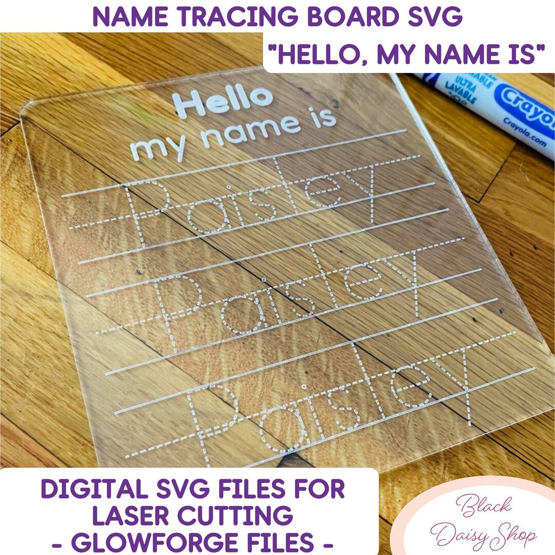 Hello My Name is Tracing Board SVG | Name Tracing Board | Reuseable ...