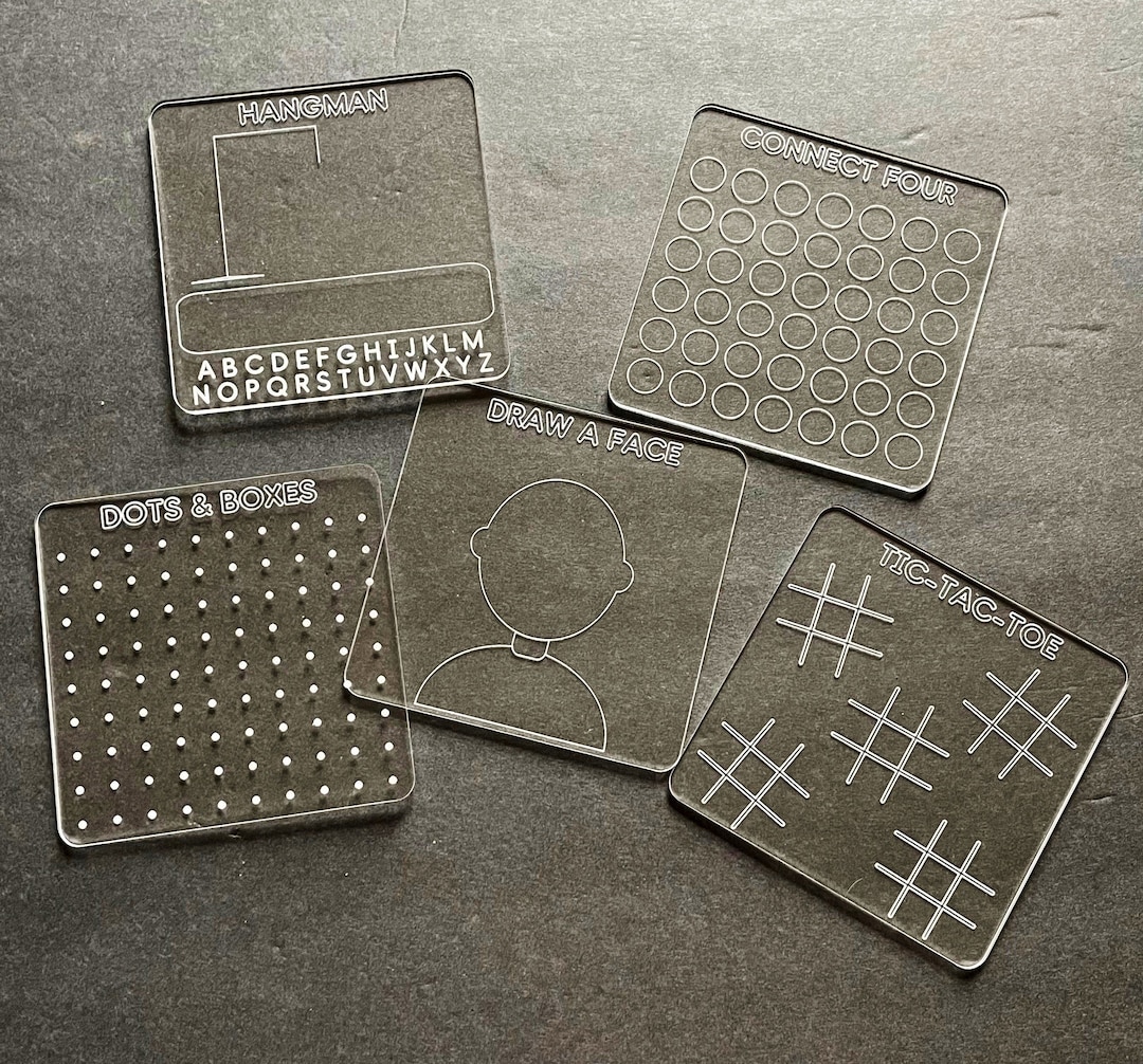 Bundle Set - Reusable Board Games - Dry Erase Games, Travel Games, Road ...