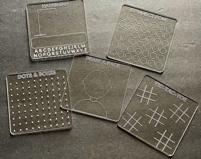 Bundle Set Reusable Board Games Dry Erase Games, Travel Games, Road ...