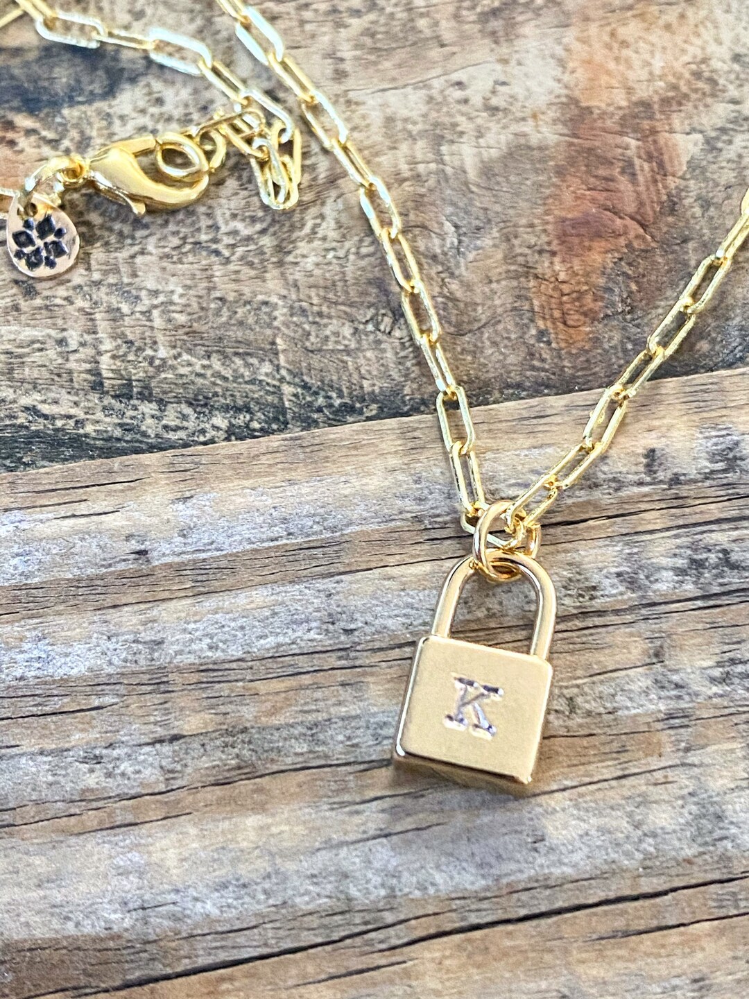 Padlock // Initial Necklace // Bridal Gift // Christmas // Padlock ...