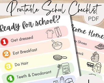 Morning Routine Chart for Kids Printable Morning Checklist - Etsy