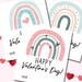 Printable Kids Valentines, Cute Boho Rainbow, Classroom Exchange ...
