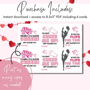 Printable Kids Valentine Exchange Cards, Cheer Girls Valentines, School ...