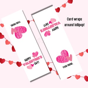 Printable Valentine Lollipop Wrap Holder, Classroom Valentine Exchange ...
