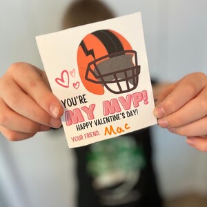 Printable Kids Valentine Exchange Cards, Football Boys Valentines ...