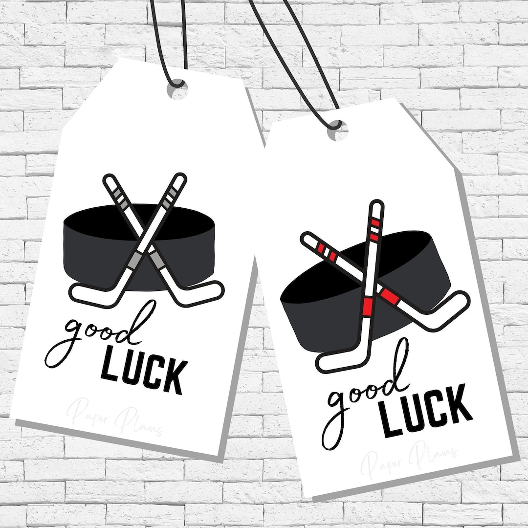Printable Hockey Good Luck Tags, Cute Team Treat Tag, Team Motivation ...