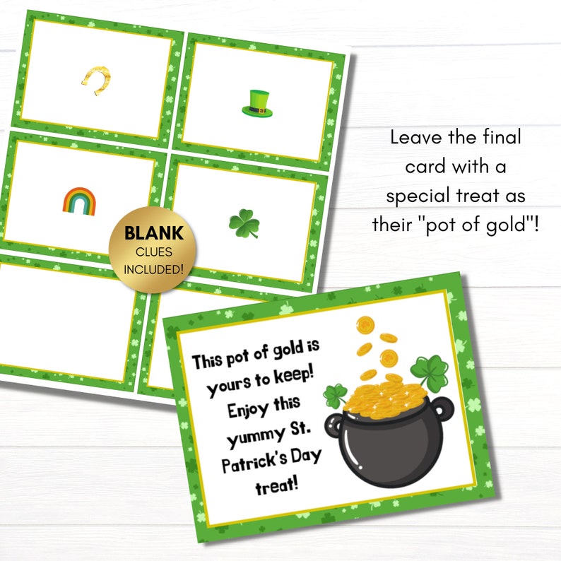 St Patrick's Day Scavenger Hunt Printable, Hunt for Gold St. Patrick's ...