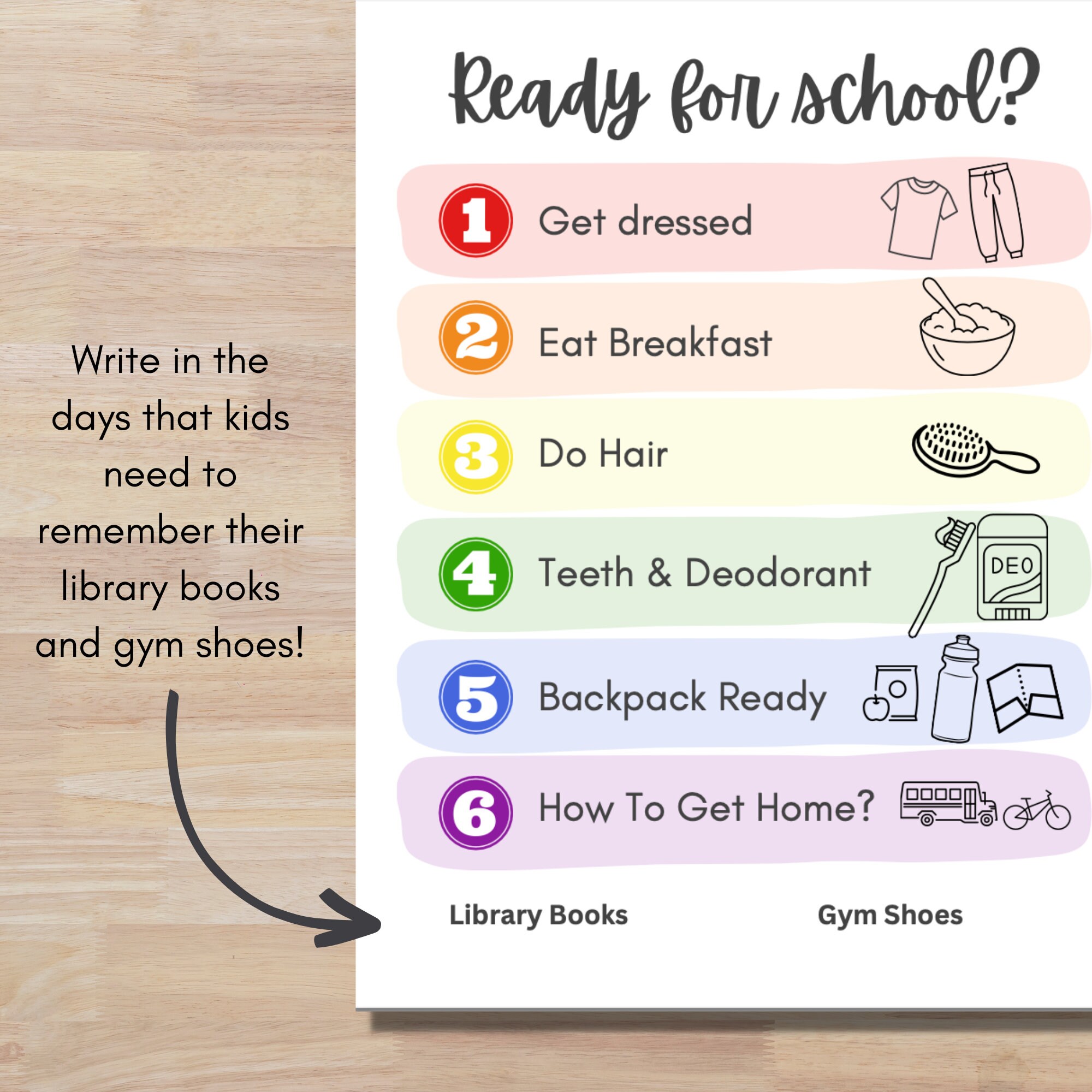 Printable Before After School Checklist, School Routine Chart, to Do ...