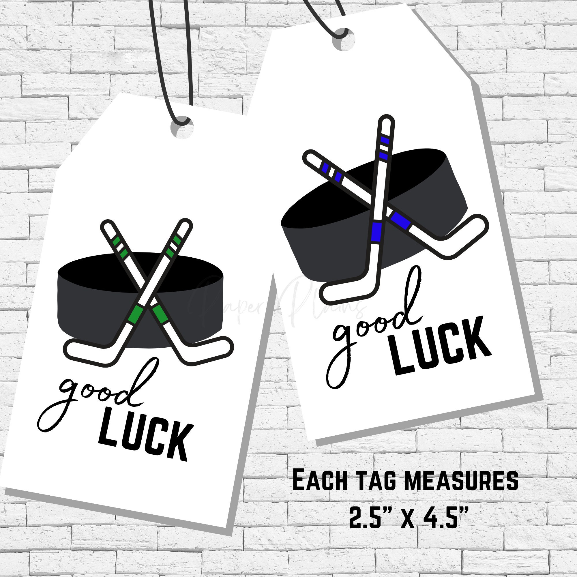Printable Hockey Good Luck Tags, Cute Team Treat Tag, Team Motivation ...