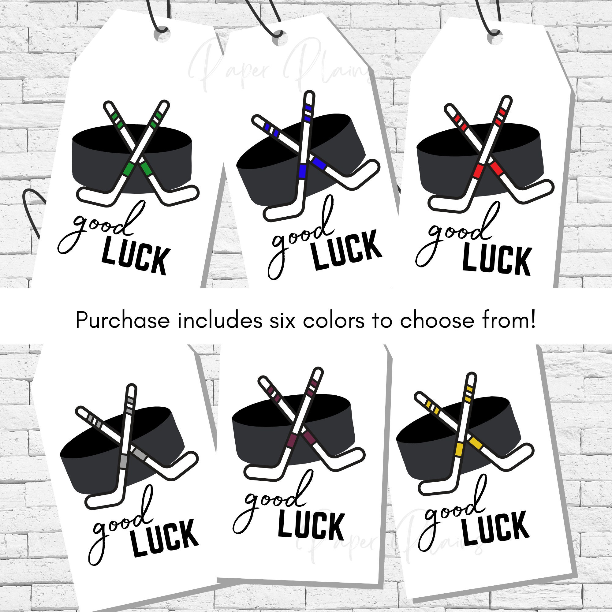 Printable Hockey Good Luck Tags, Cute Team Treat Tag, Team Motivation ...