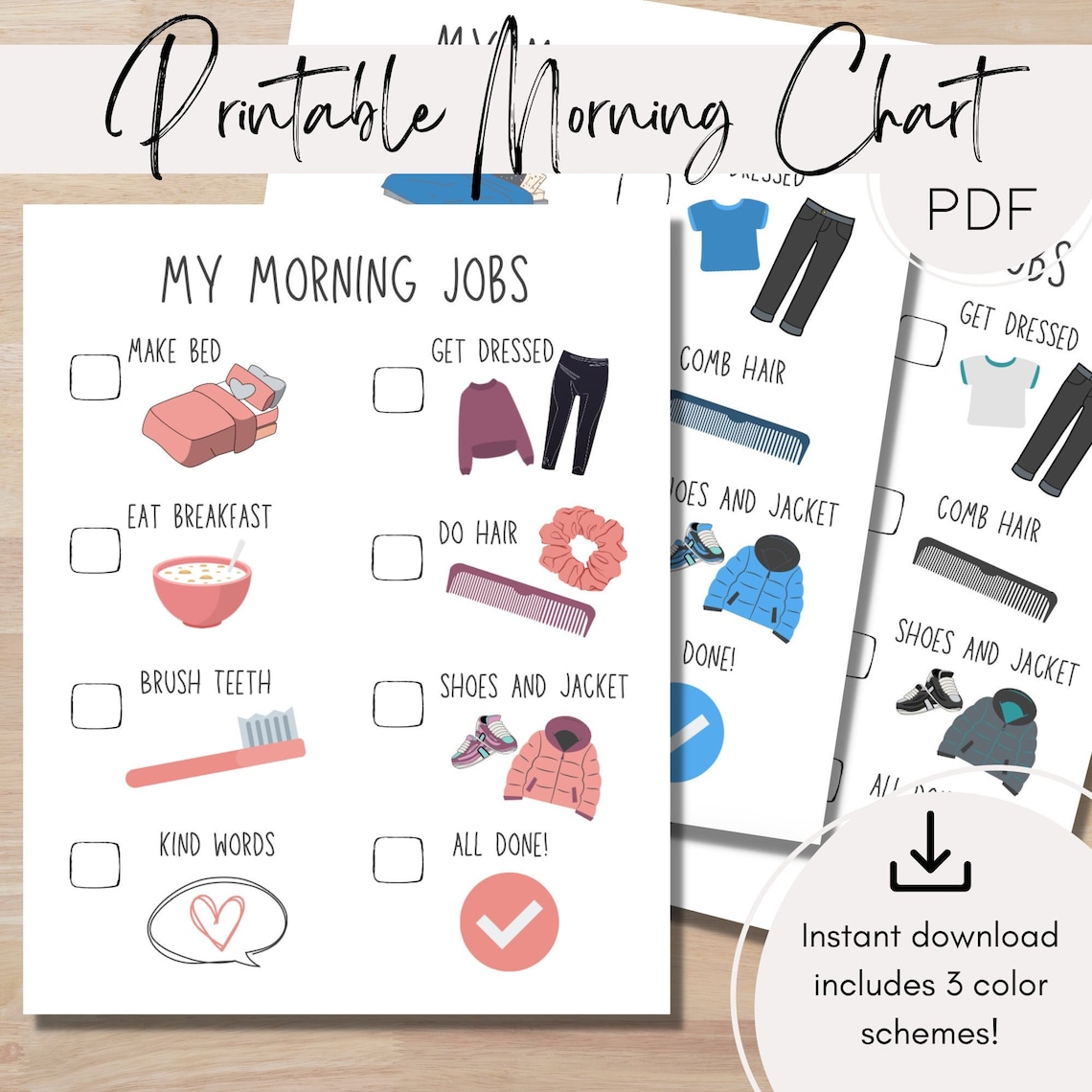 Morning Routine for Kids Chore Chart Printable Chore Chart for Kids ...