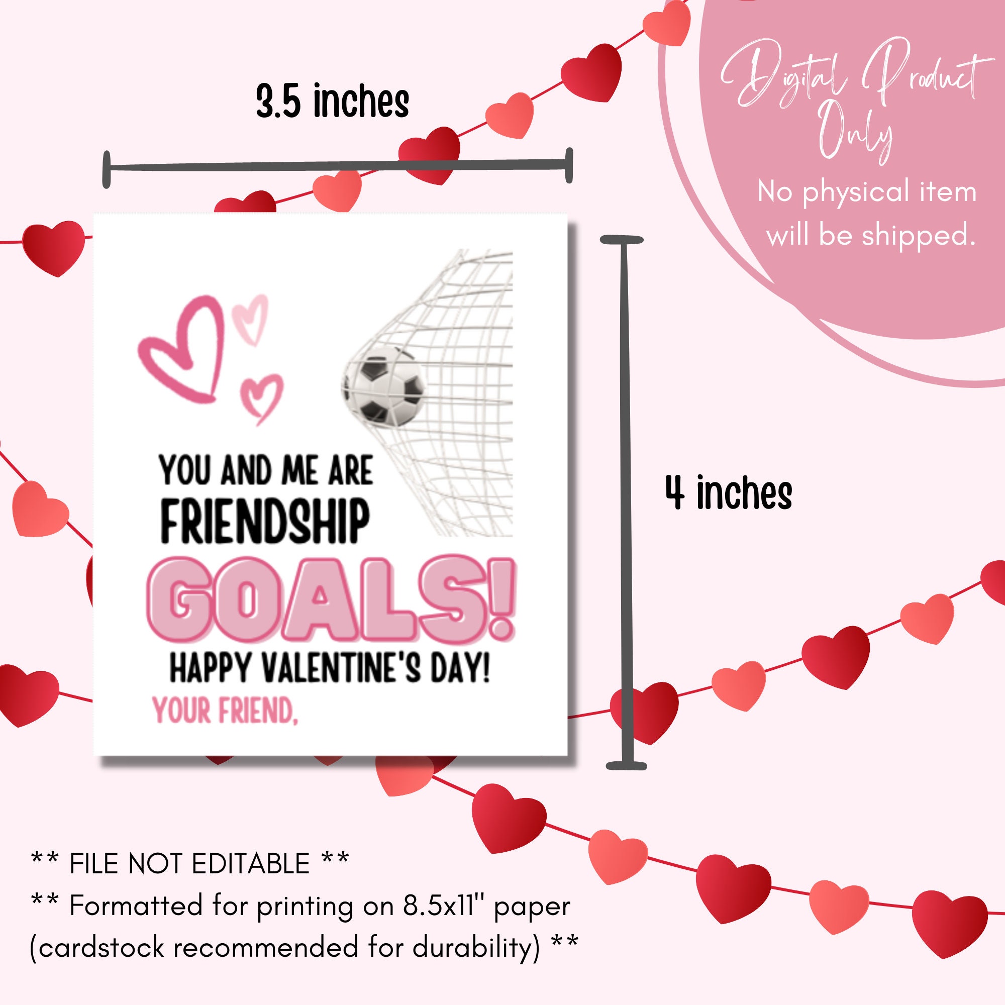 Printable Kids Valentine Exchange Cards, Soccer Boys Girls Valentines ...