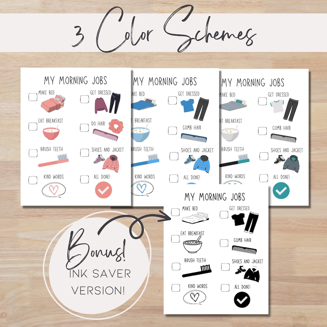 Morning Routine for Kids Chore Chart Printable Chore Chart for Kids ...