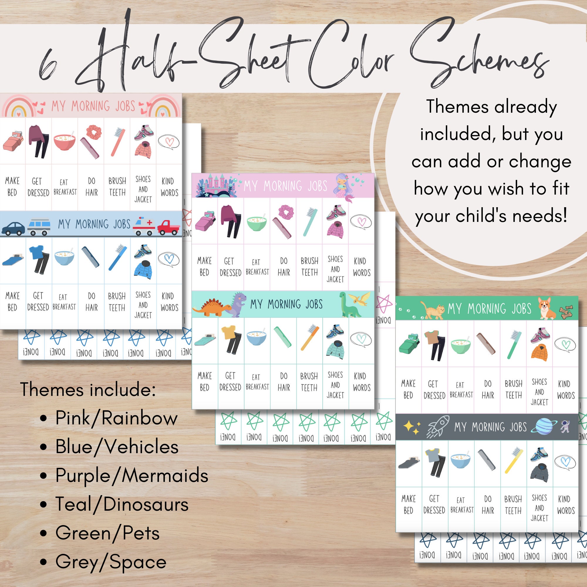 Editable Folding Morning Routine, Canva Template, Printable, Kids Chart ...