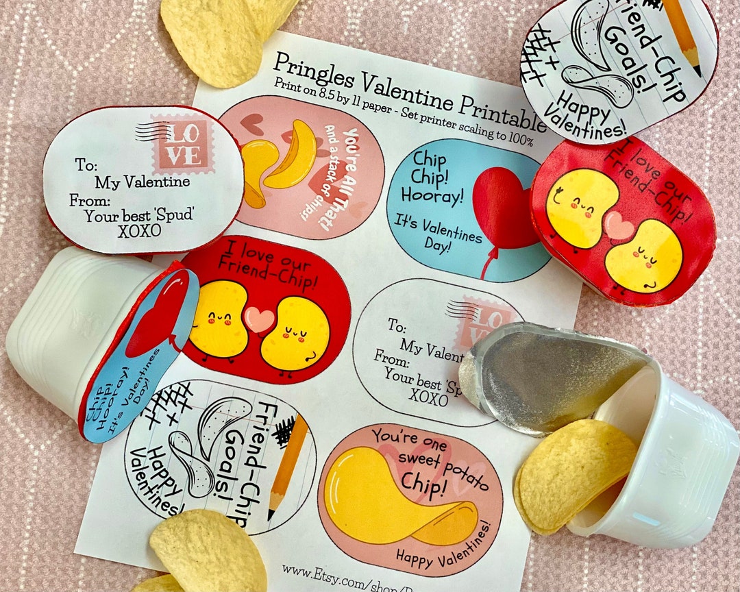 PRINTABLE Valentine Chip Labels - School Classroom Gifts DIY - Instant ...