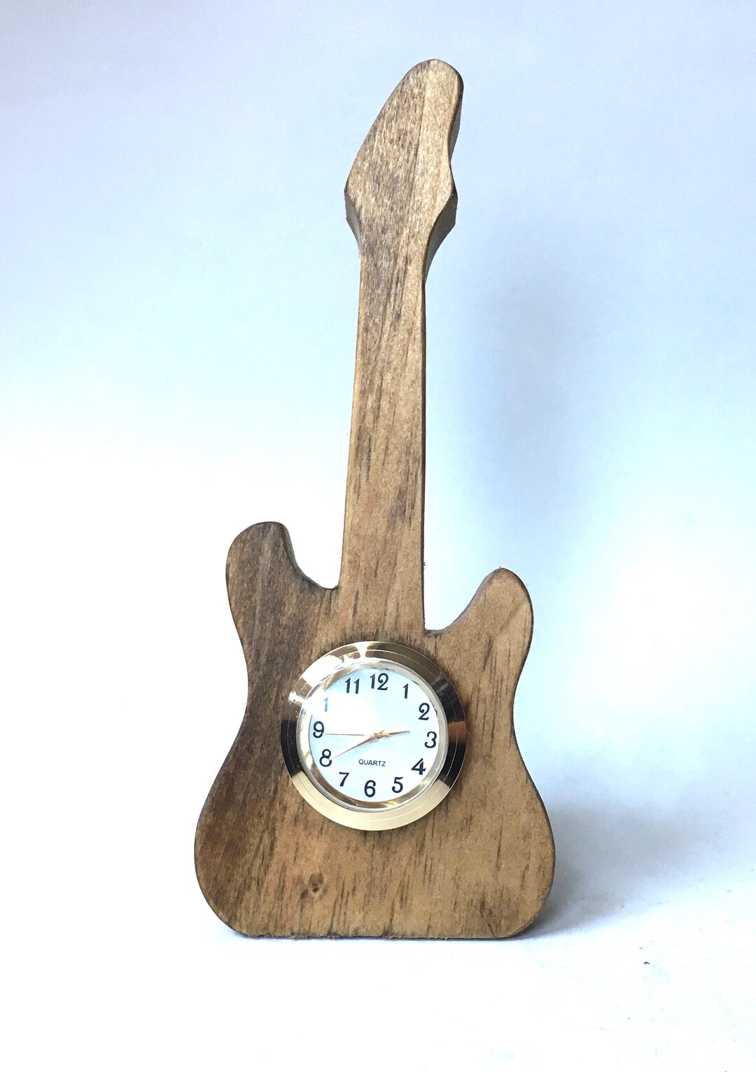 Electric Guitar Clock: Handmade Wooden Gift for Guitarist - Etsy