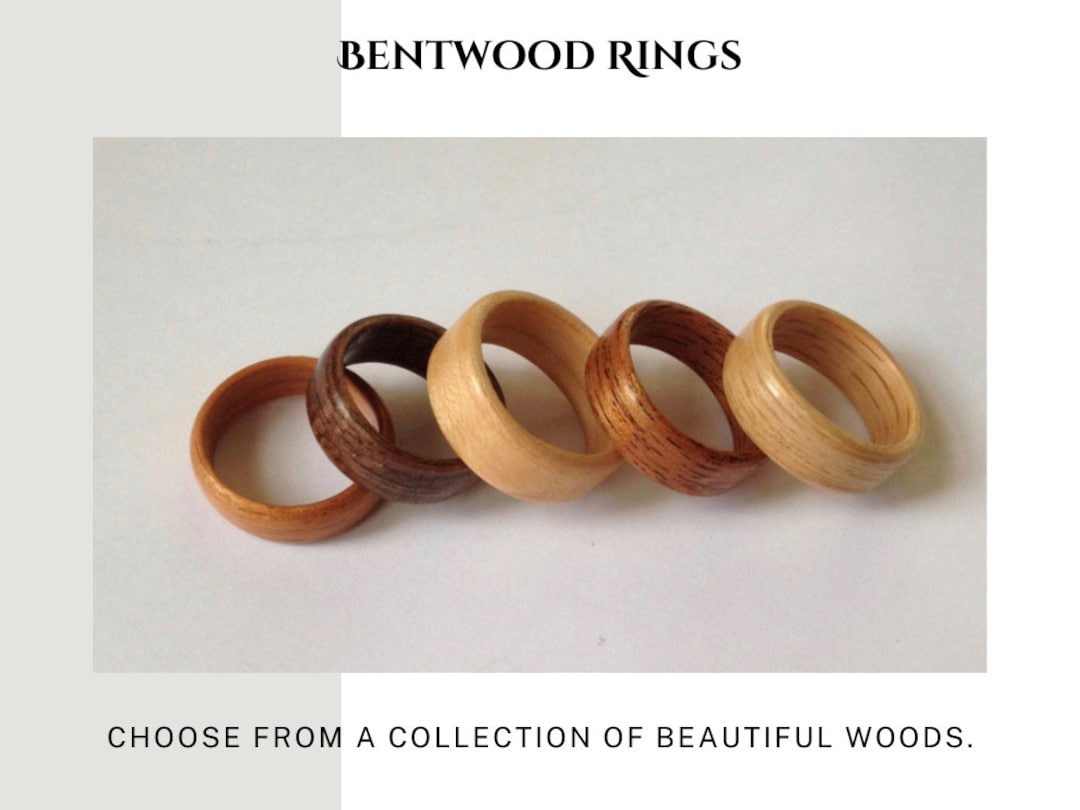 Wood Ring - Personalized Bentwood Band With Custom Engraving for ...