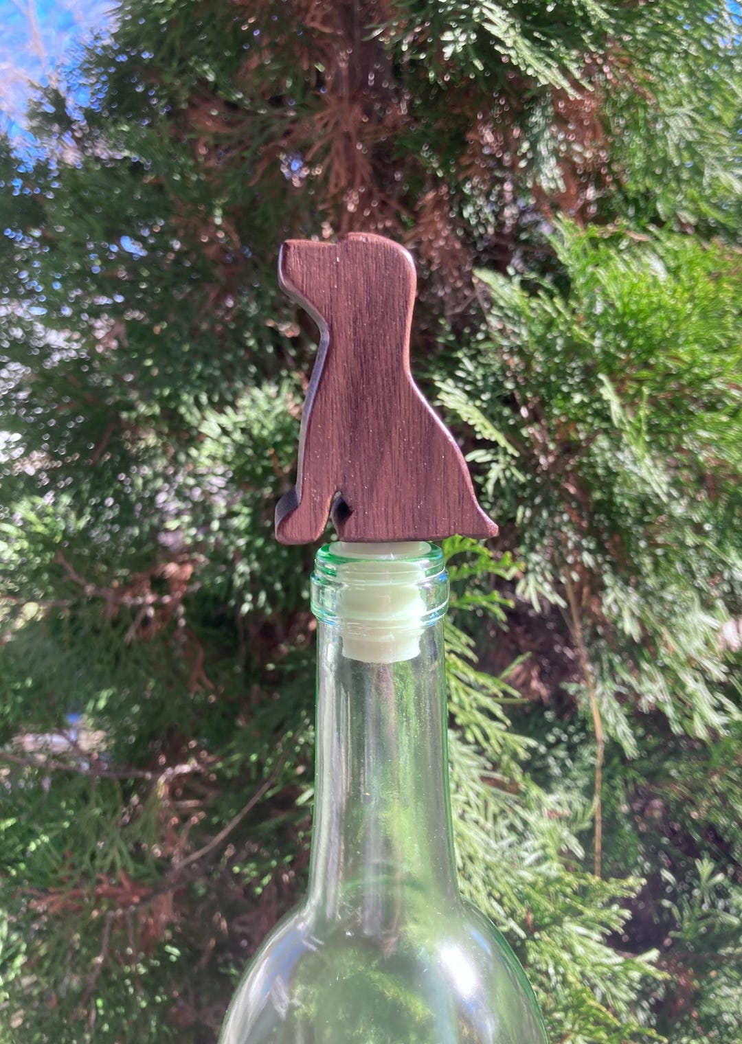 Chocolate Lab Walnut Bottle Stopper: Personalized Dog Gift for Wine ...