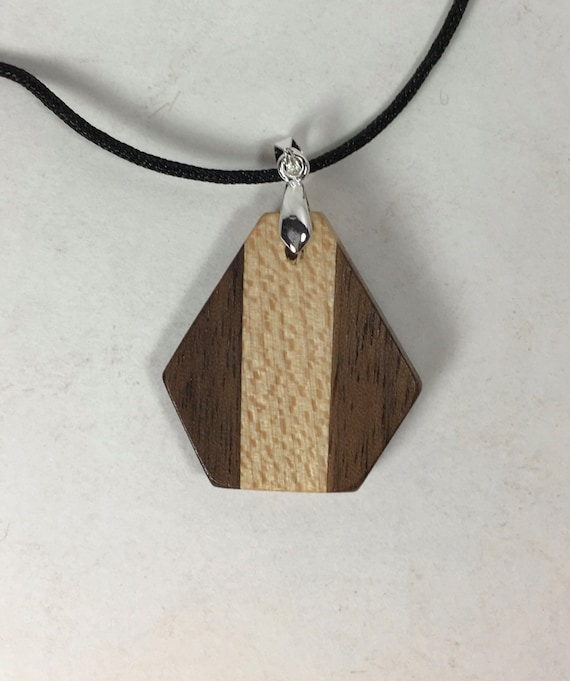 Wooden Pendant Wood Necklace Maple and Walnut Valentines Gift Personalized Gift Handmade Gift Handmade Necklace Custom Engraving Etsy Canada