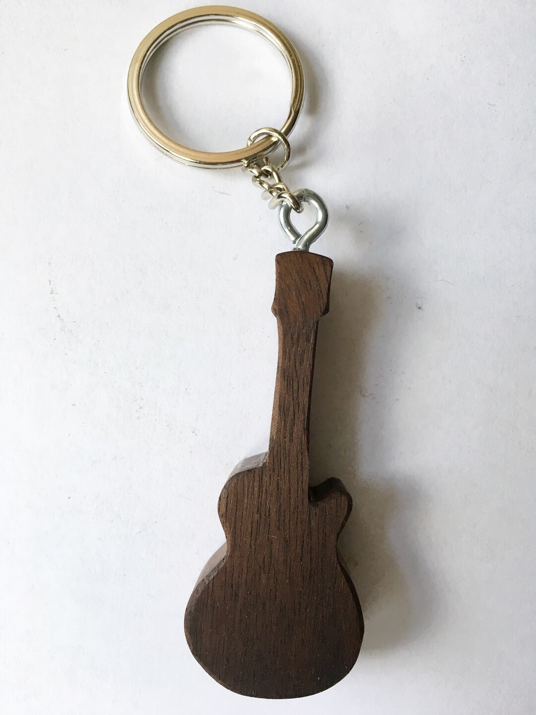 Jazz Guitar Keychain in Solid Walnut. - Etsy