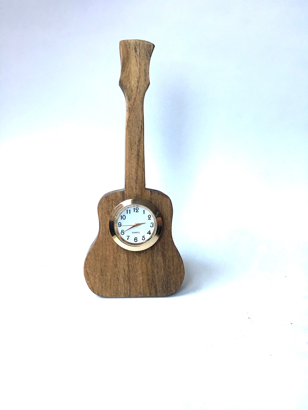 Handmade Acoustic Guitar Clock: Solid Pine Desk Decor - Etsy