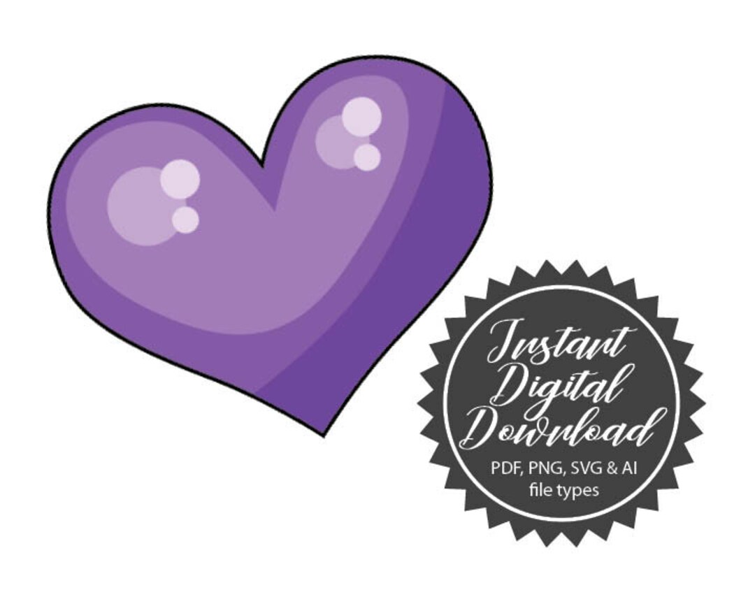 Purple Heart Digital Download - Etsy