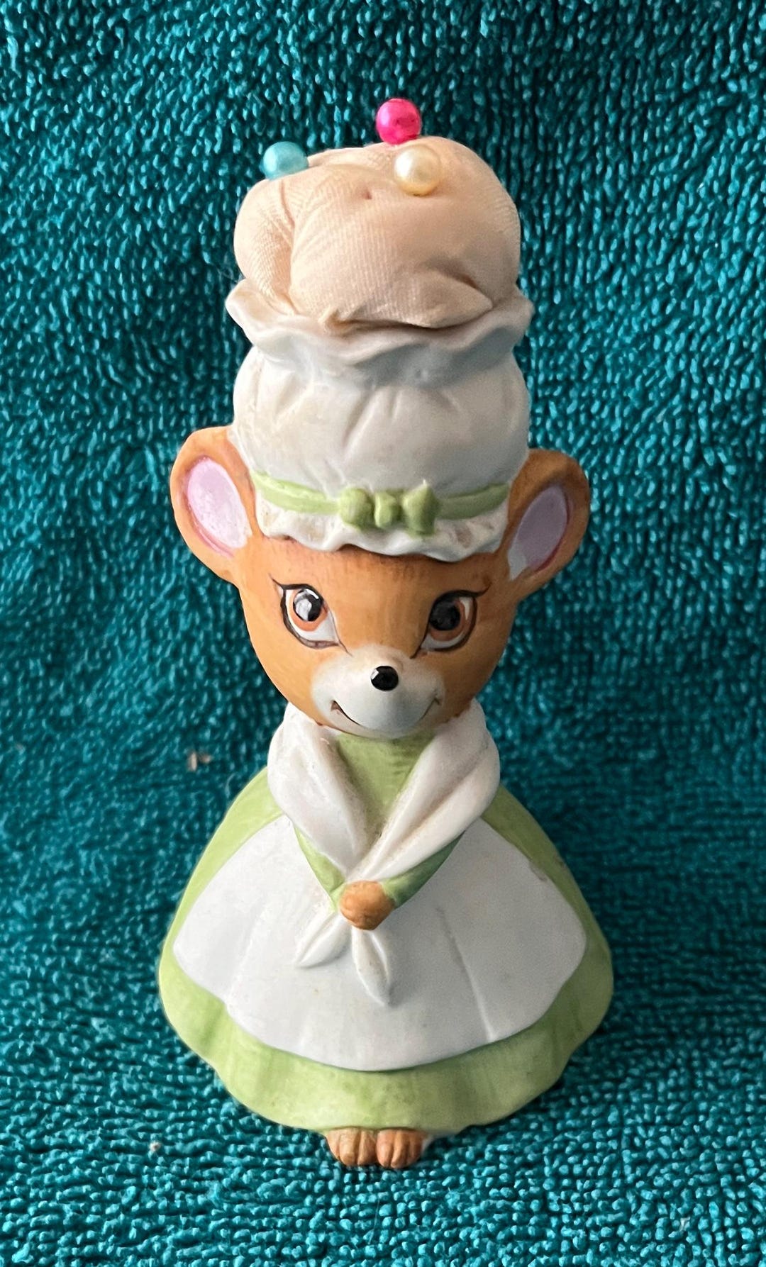 Lefton Hand Painted Girl Mouse Pin Cushion - Etsy