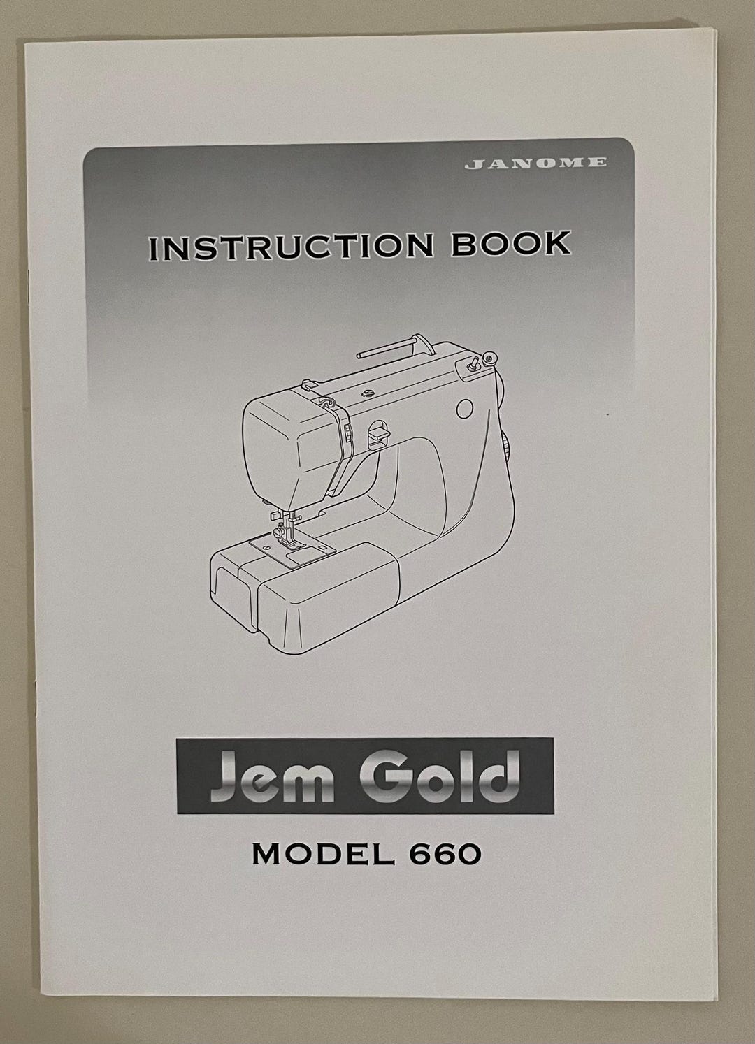 Janome Jem Gold Model 660 Sewing Machine Instruction Manual - Etsy
