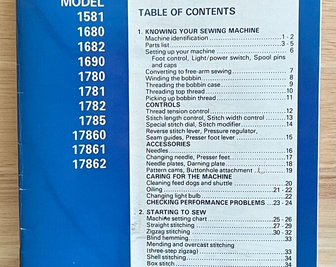 Kenmore Sewing Machine Instruction Manual 1581, 1680, 1682, 1690, 1780 ...