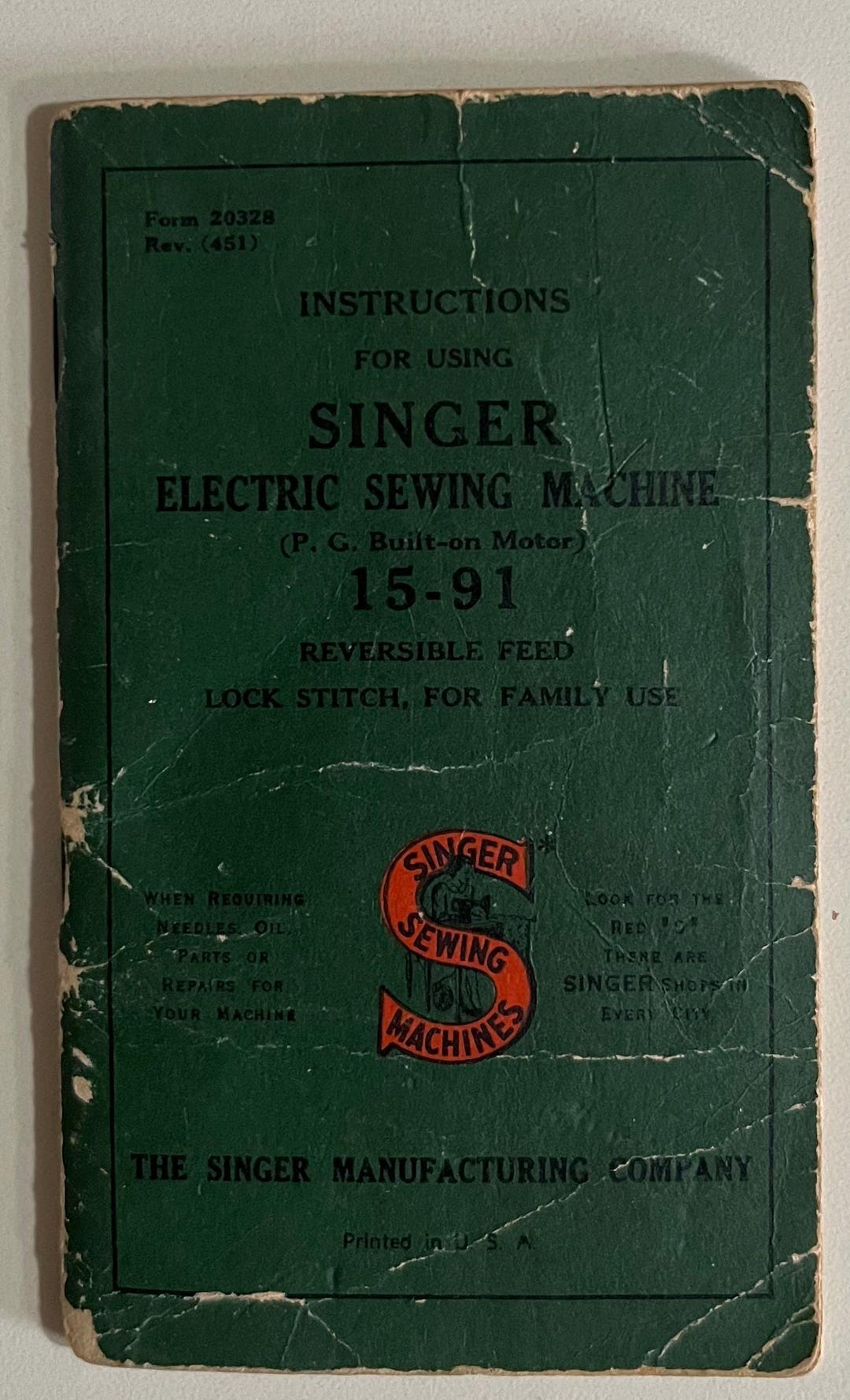 Singer Model 15-91 Sewing Machine Instruction Manual - Etsy