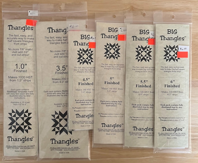 Thangles, the Fast, Easy, Accurate Way to Make Half Square Triangles From Strips. - Etsy