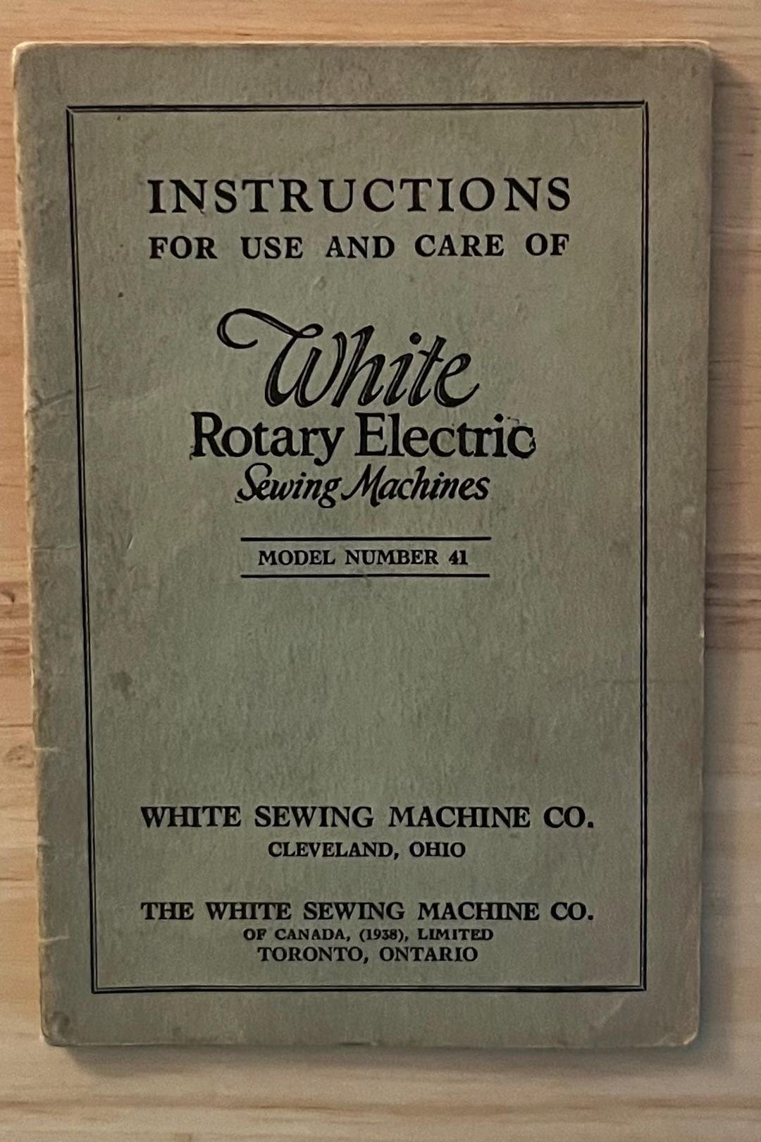 White Sewing Machine Instruction Manuals Model 41 - Etsy