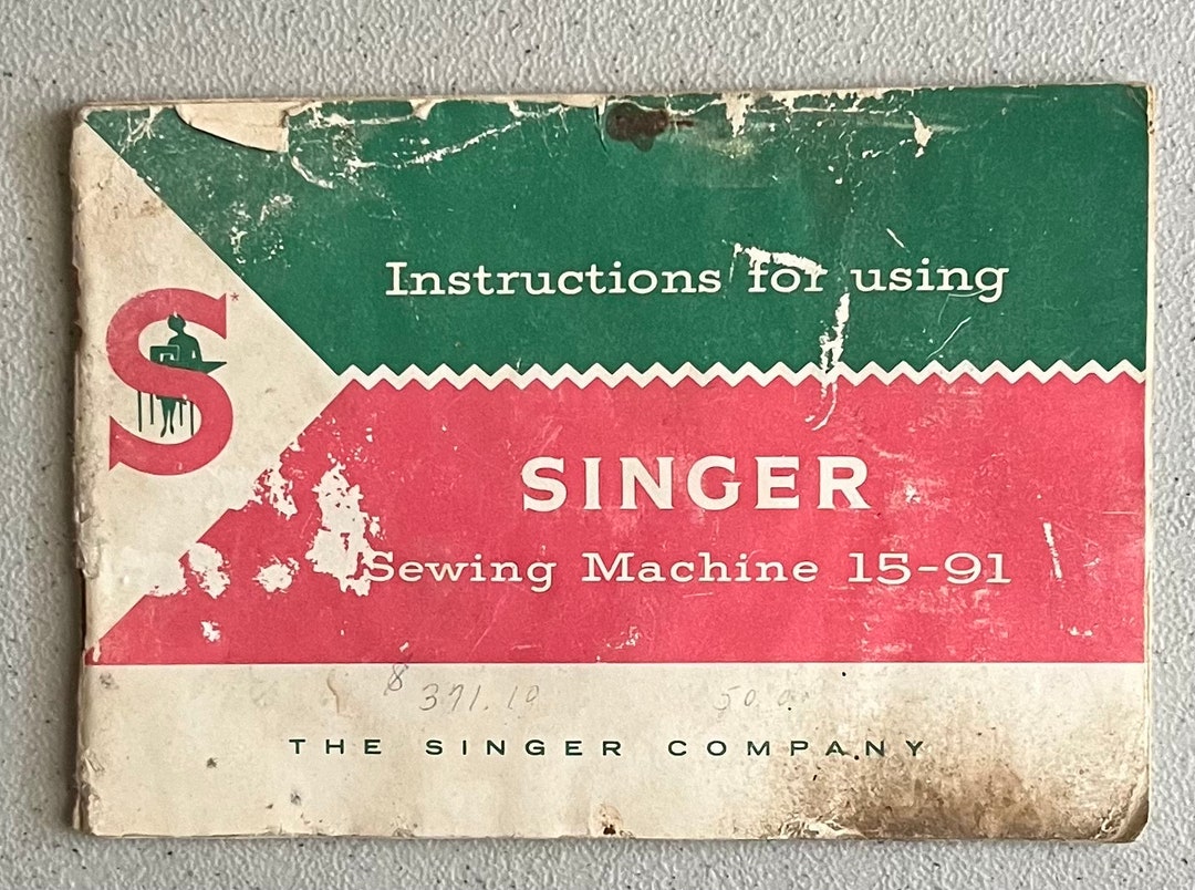 Singer Sewing Machine Instruction Book #15-91 - Etsy