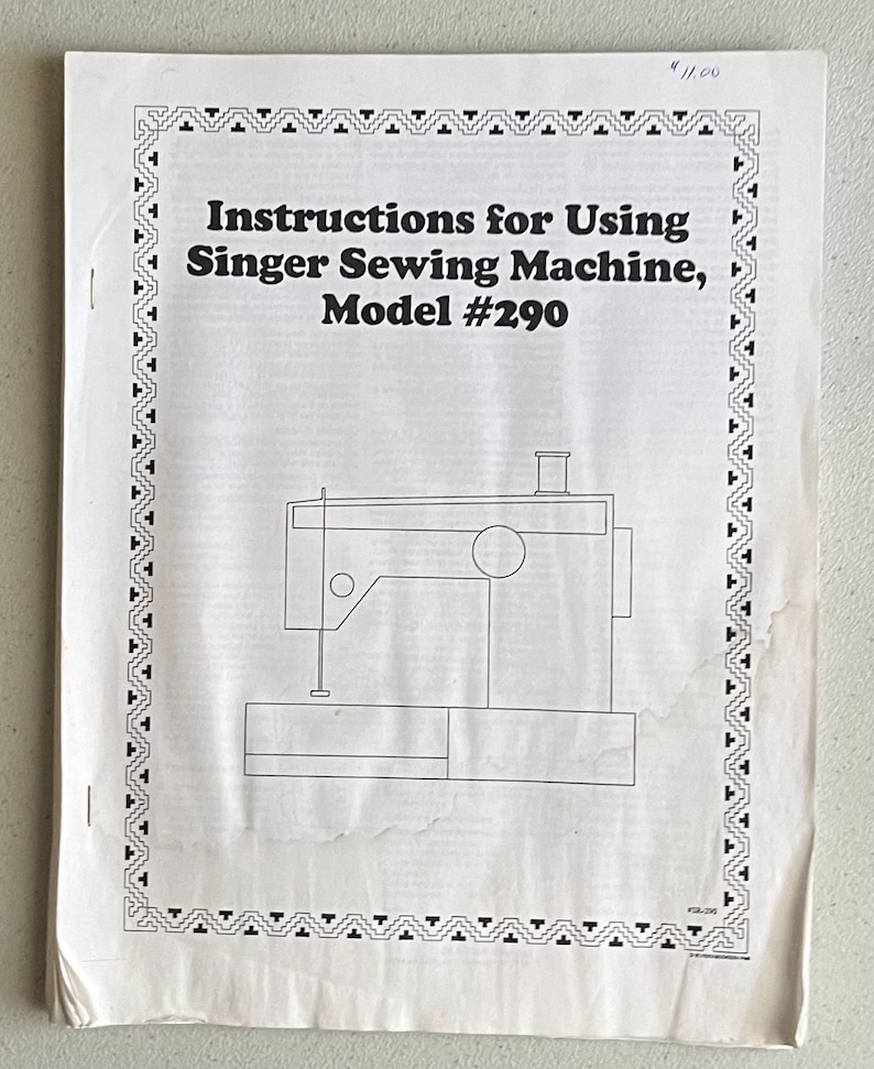 Singer Sewing Machine Instruction Book #290 - Etsy