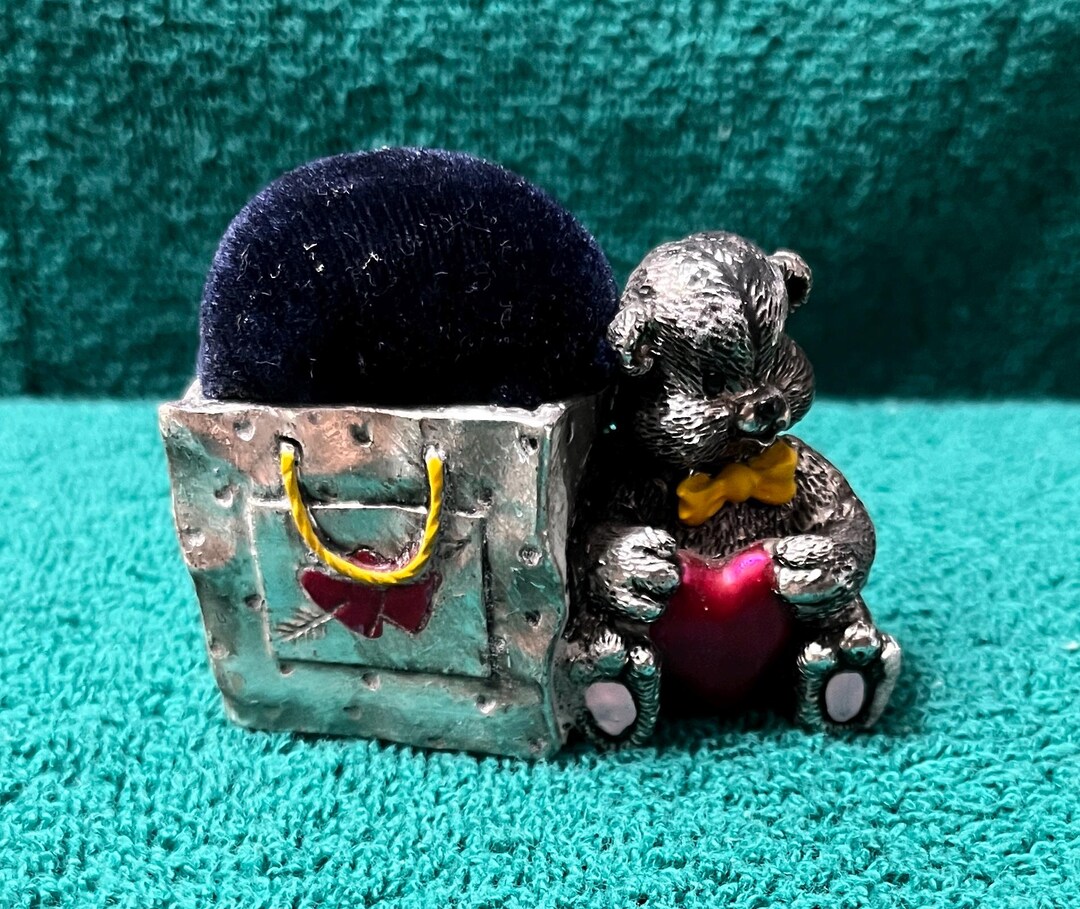 Metal Teddy Bear With Gift Bag Pin Cushion - Etsy