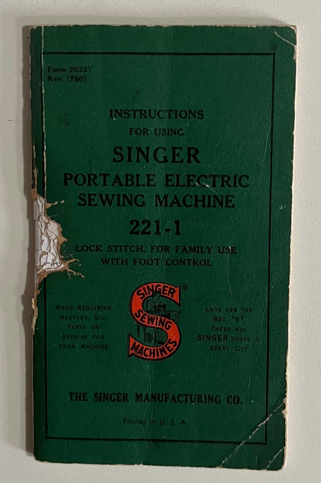 Singer Model 221-1 Sewing Machine Instruction Manual - Etsy