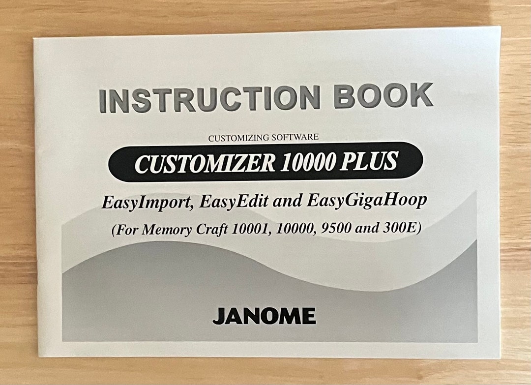 Janome Customizer 10000 Plus Instruction Manual - Etsy