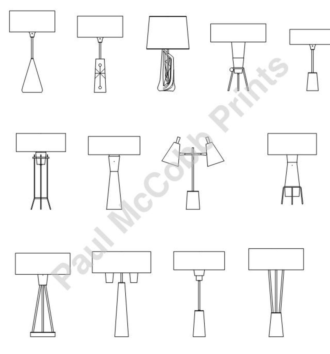Paul Mccobb Lamp Assortment Print DIGITAL COPY - Etsy
