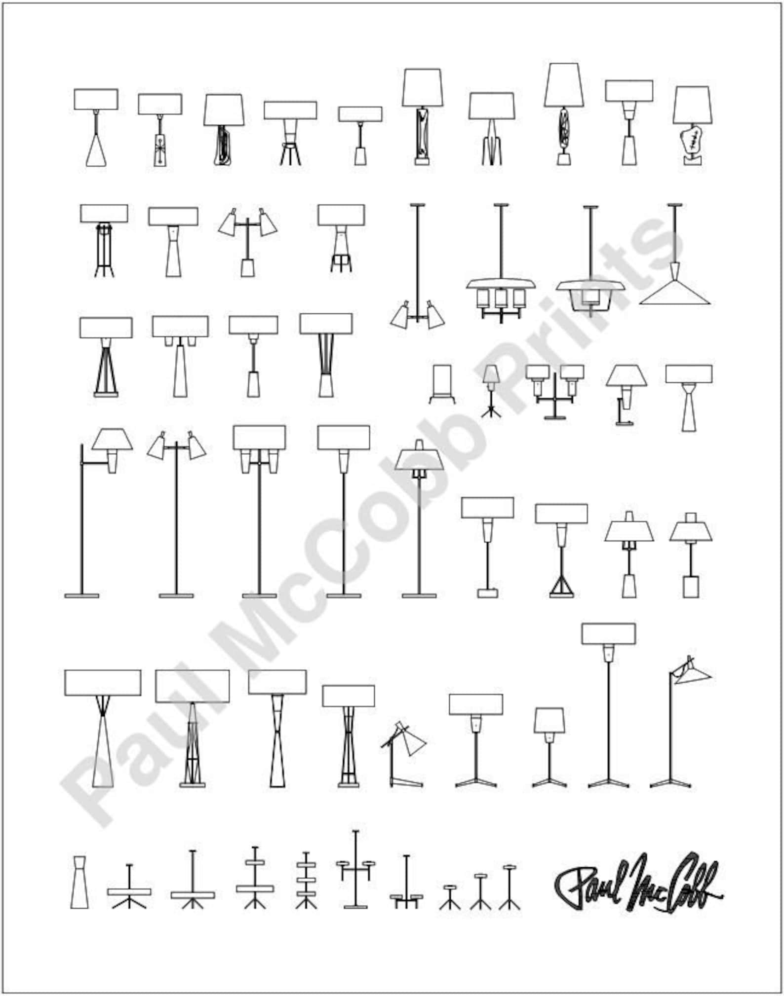 Paul Mccobb Lamp Assortment Print DIGITAL COPY - Etsy