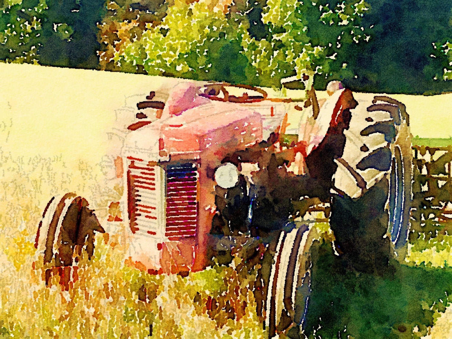 Vintage Tractor Print. - Etsy