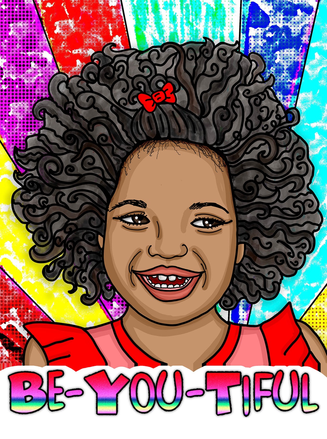 Happy Curls | Pop Art | Digital Art PNG File Download for Sublimation ...