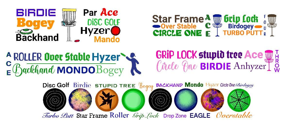 50 Disc Golf Themed Graphics for Your Sublimation or Print on Demand ...
