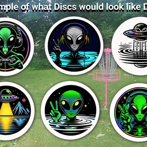Digital Download PNG Files for Disc Golf Disc Stencils, UFO and Alien ...