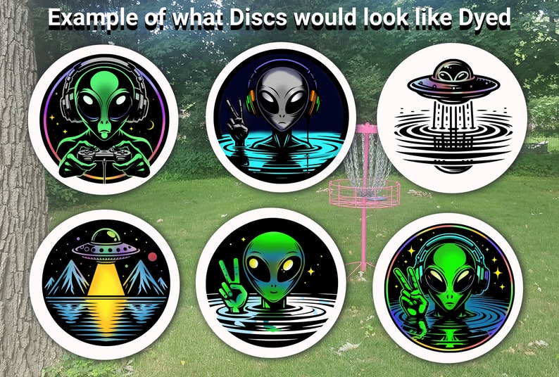 Digital Download PNG Files for Disc Golf Disc Stencils, UFO and Alien ...