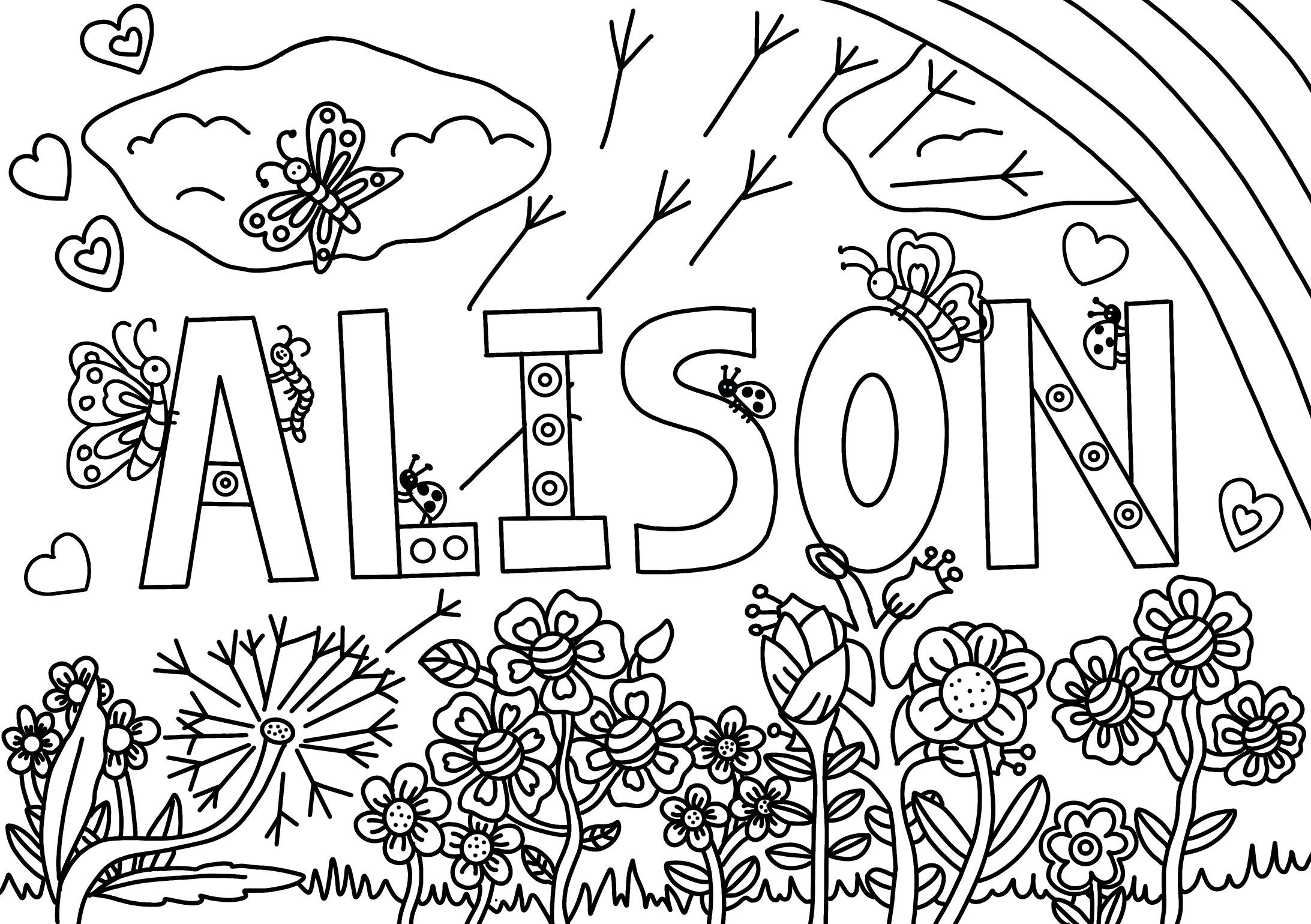 Alison Poster and Coloring Page Instant Digital Download. Files in Svg ...