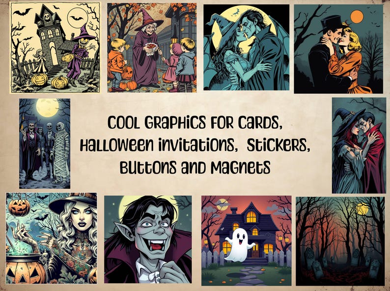 Over 100 Halloween Clipart Bundle | Instant Digital Download | PDF ...