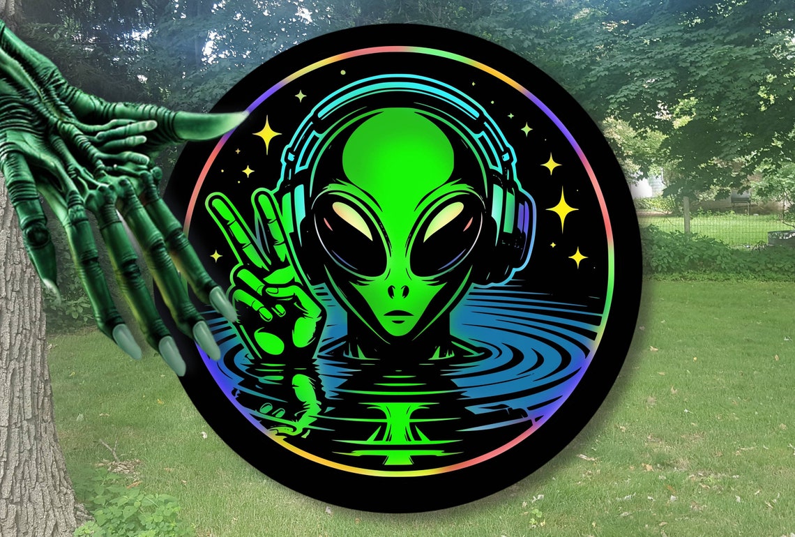 Digital Download PNG Files for Disc Golf Disc Stencils, UFO and Alien ...