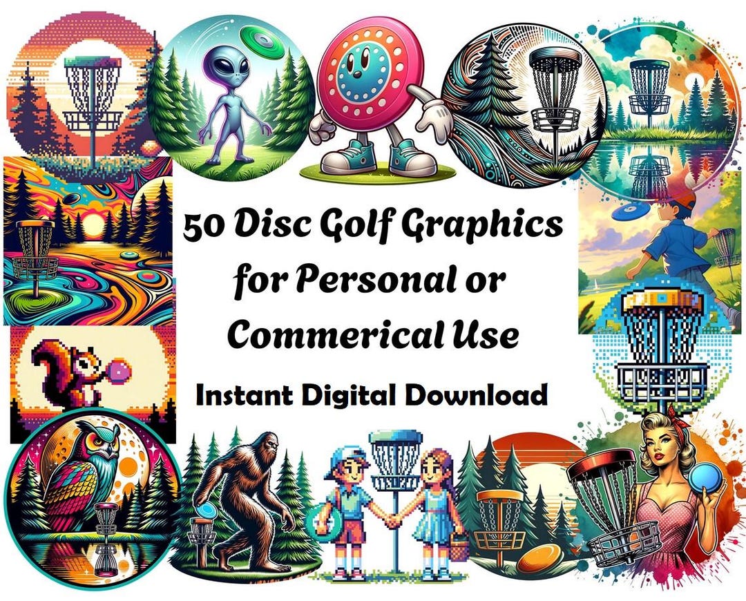 50 Disc Golf Themed Graphics for Your Sublimation or Print on Demand ...