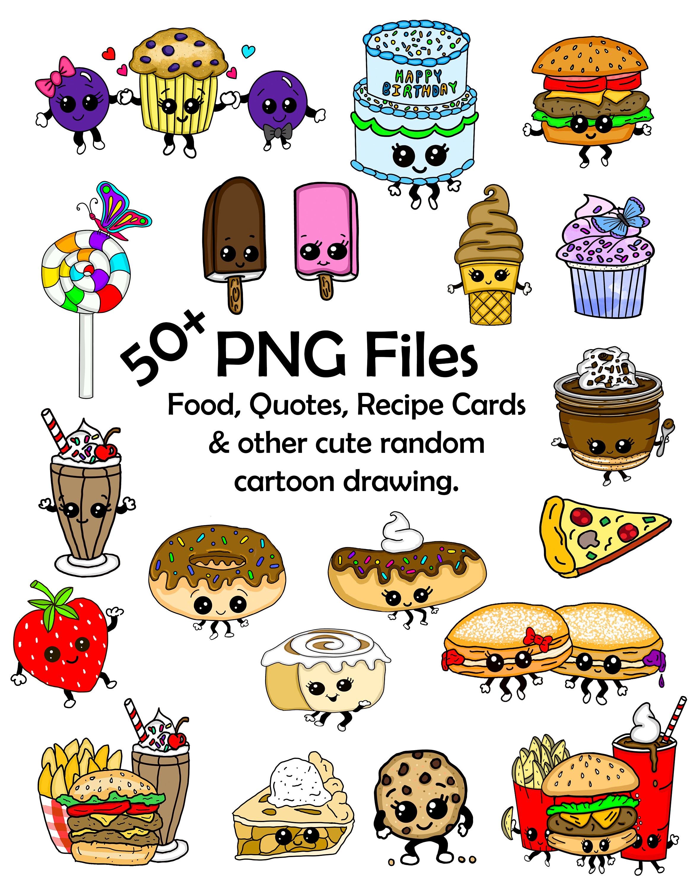 Cute Food Cartoons To Draw